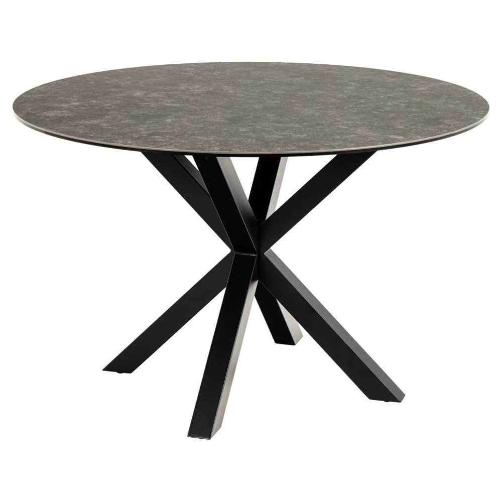 Hyeres Ceramic Round Dining Table In Black Fairbanks ...